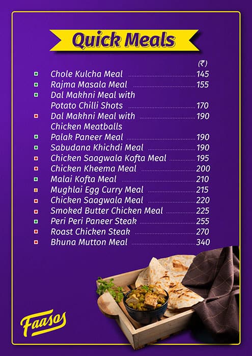 Menu at Faasos Vile Parle, Mumbai