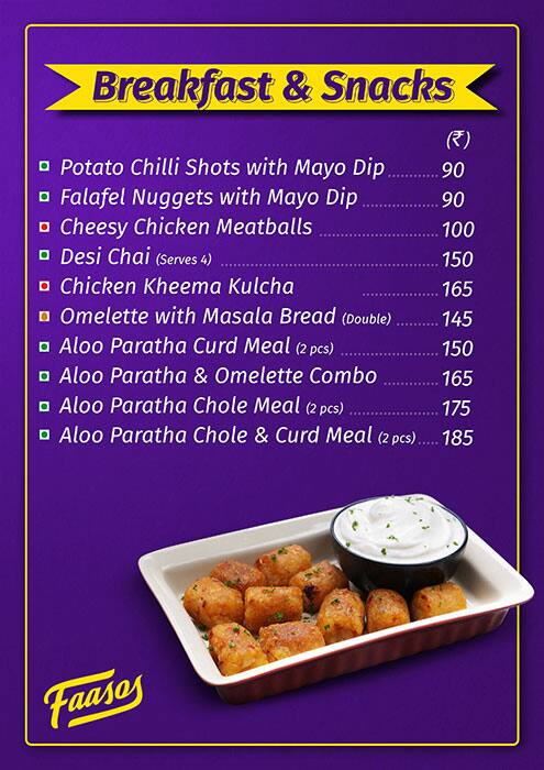 Menu at Faasos Vile Parle, Mumbai