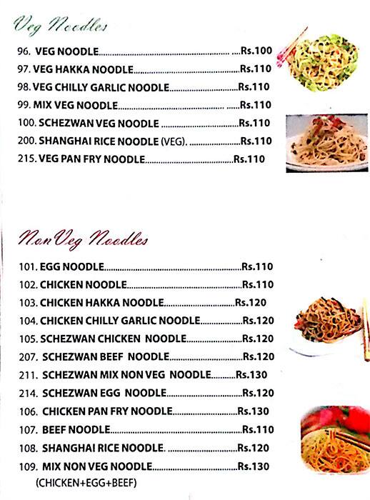 Menu at Peace Restaurant, Bengaluru, 1, Cornwell Rd