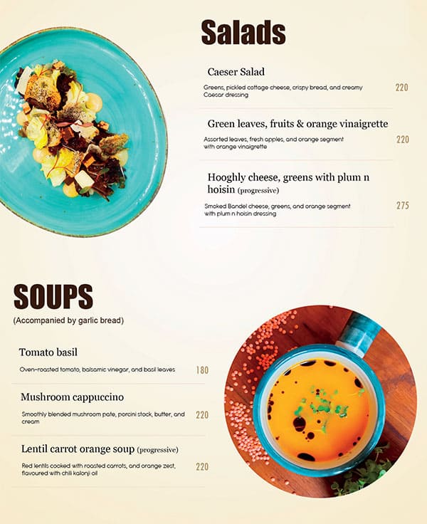 Menu of KCC Cafe, Ruby Hospital Area, Kolkata