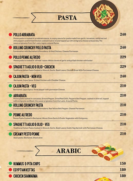 Menu at Rolling Crunchy's Cafe & Restaurant, Bhubaneswar, Govt Hospital