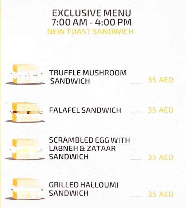 Menu at Dots Cafe - Khalifa Branch, Abu Dhabi