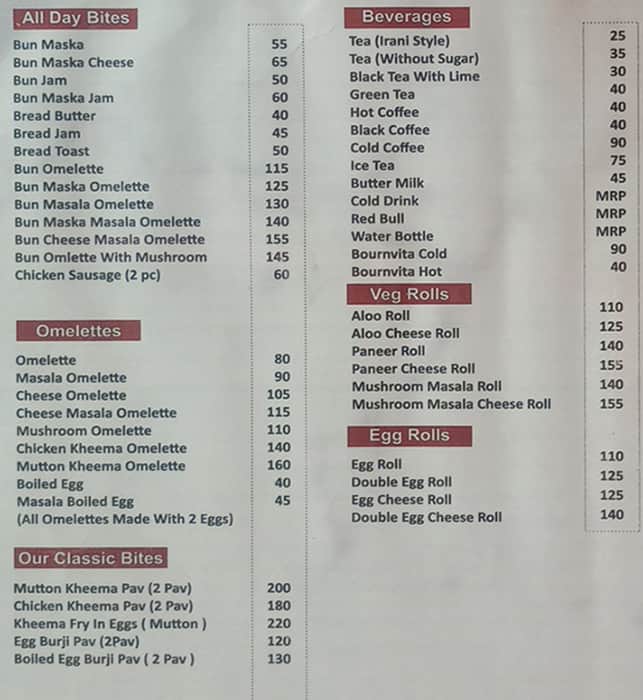 Menu at Goodluck Cafe - Bavdhan, Pune, Shradha Apartment