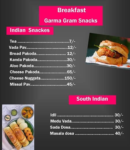 Menu of Seema Food Court, Ulwe, Navi Mumbai