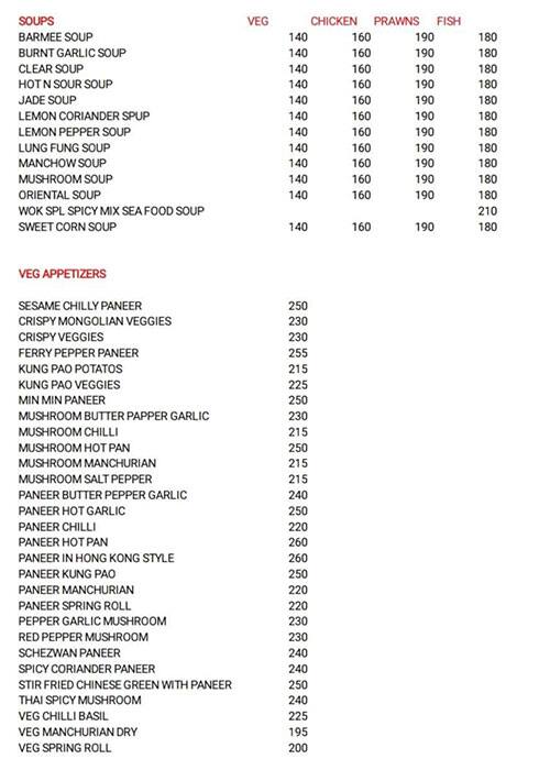 Menu of Wok & Tawa, Sakinaka, Mumbai