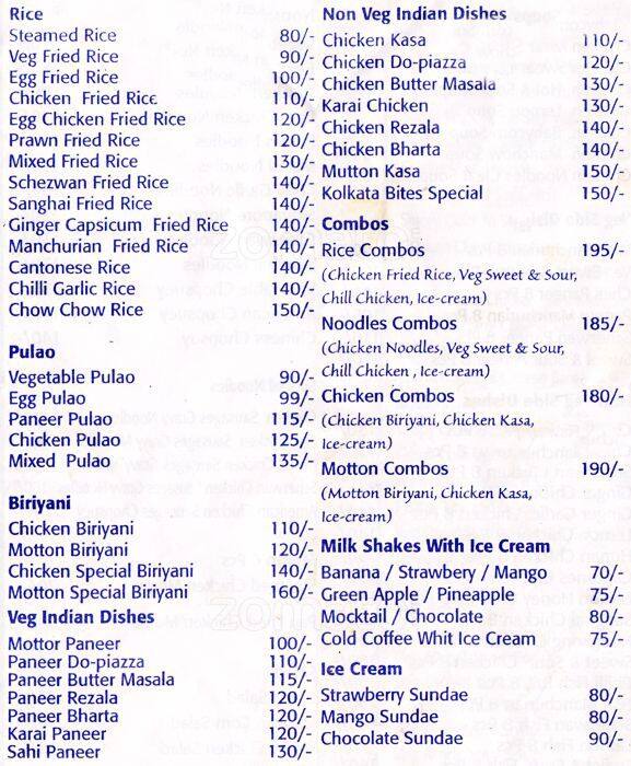 Menu at Kolkata Bites, Kolkata, 34