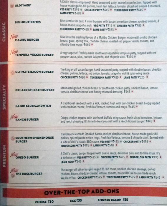 Menu at Red Chilliz, Gurugram, 5