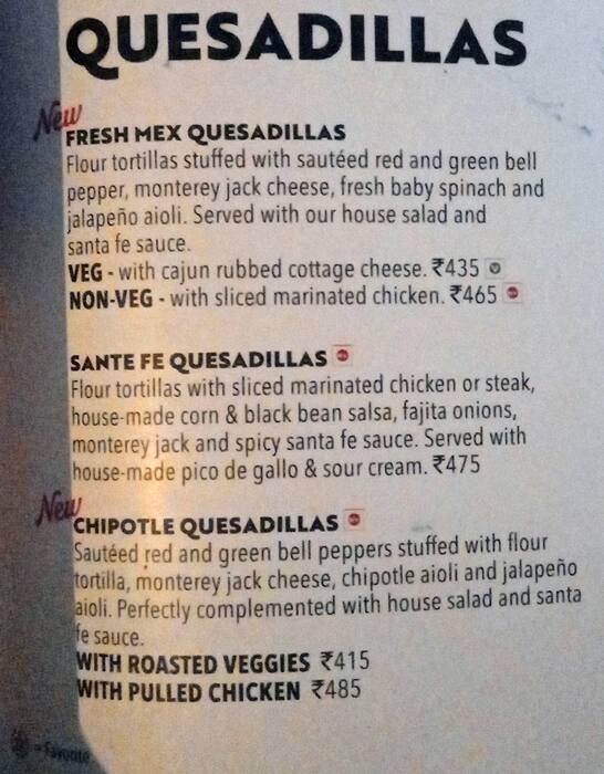 Menu at Red Chilliz, Gurugram, 5