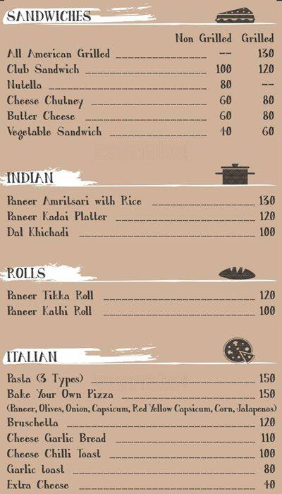 Menu at Bombay talkies cafe and restaurant, Ahmedabad