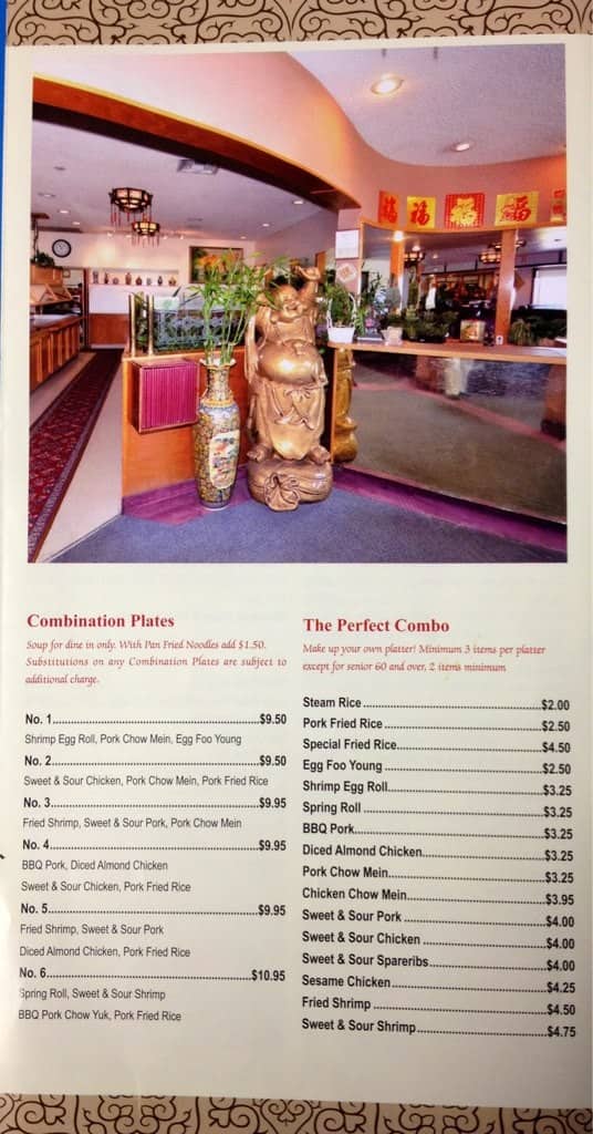 Menu at Lum Yuen restaurant, Albany