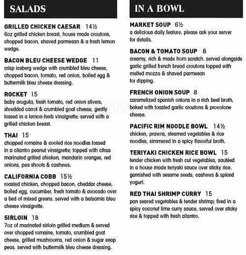 Menu at State & Main restaurant, Kitchener