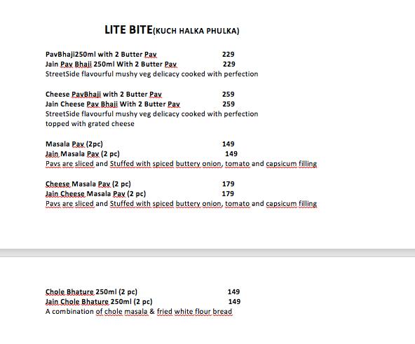 Menu at Veg Sutra Mahakali, Andheri East, Mumbai