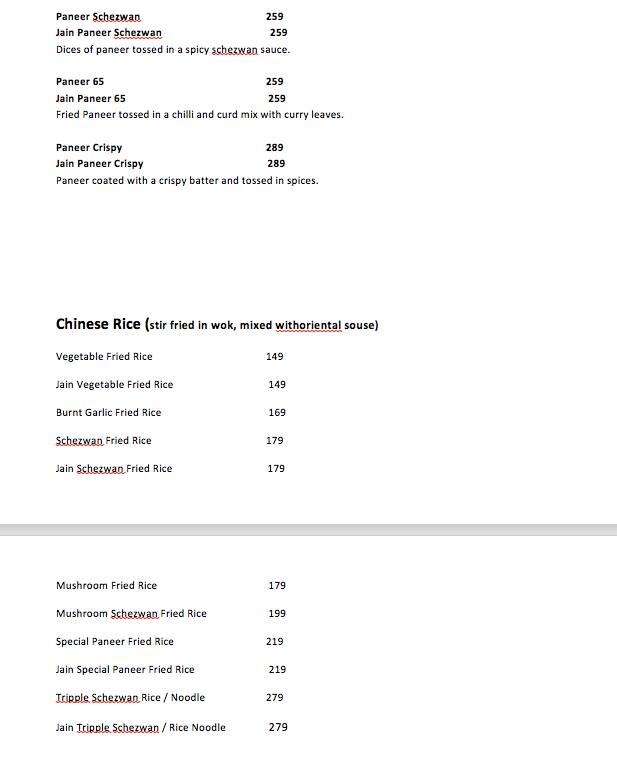 Menu at Veg Sutra Mahakali, Andheri East, Mumbai