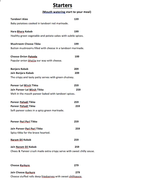 Menu at Veg Sutra Mahakali, Andheri East, Mumbai