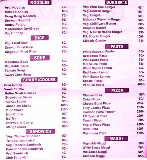 Menu of Jeevanesh Food, K.K. Nagar, Chennai