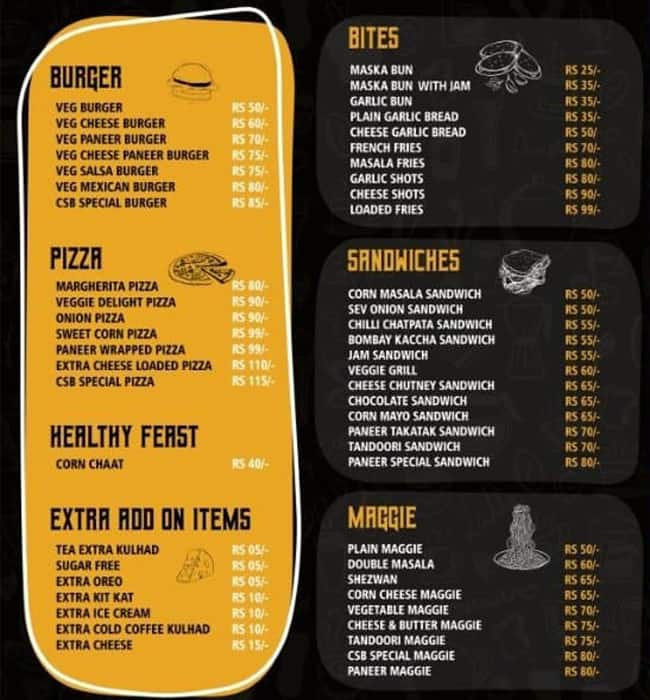 Menu at Chai Sutta Bar, Surat, G-13 Raj Arcade Opposite Raj victoria ...