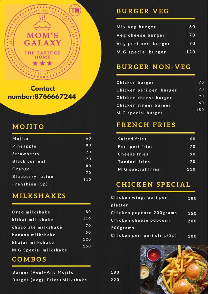 Menu of Mom's Galaxy Sweets And Cakes, Kurla, Mumbai