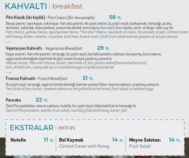 Pim Karaköy Menü, Pim Karaköy, Karaköy, İstanbul için Menü - Zomato Türkiye