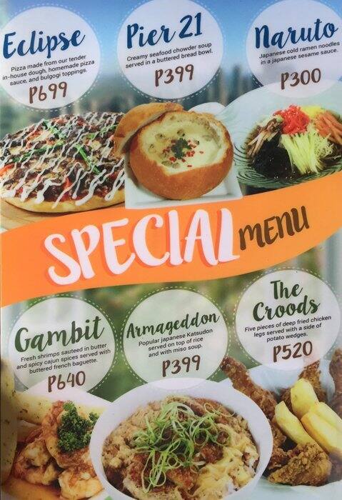 Menu at Movie Stars Cafe, Pasay, SM Mall of Asia Seaside Blvd