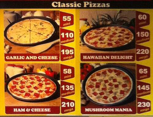 Menu at 3M Pizza Pie pizzeria, Muntinlupa, Festival mall