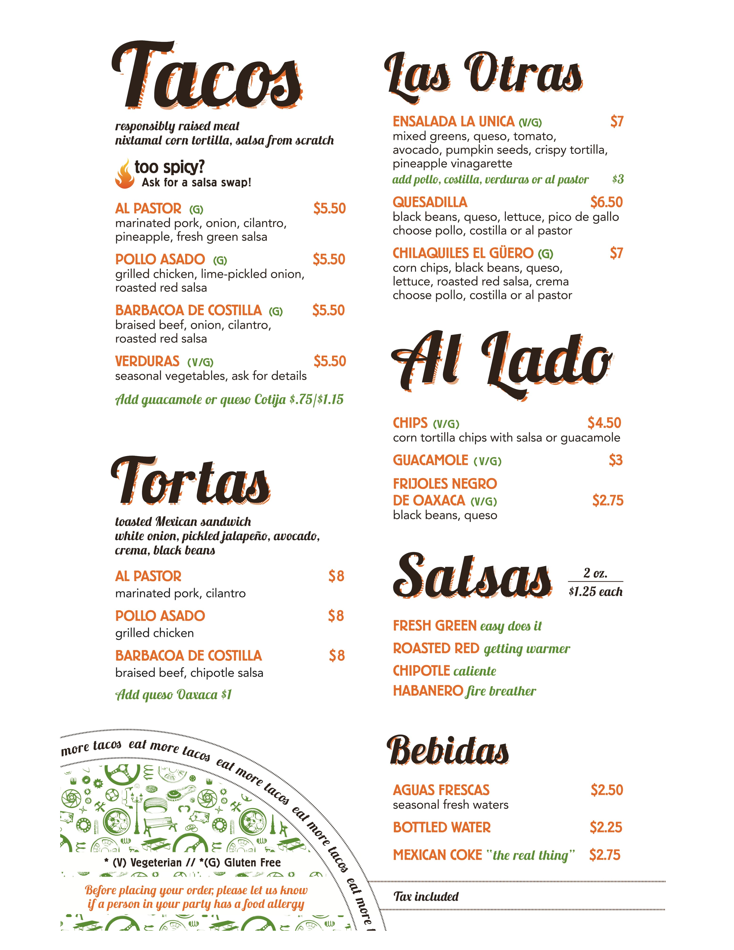The Taco Truck Menu, Menu for The Taco Truck, Greenwich Village, New ...