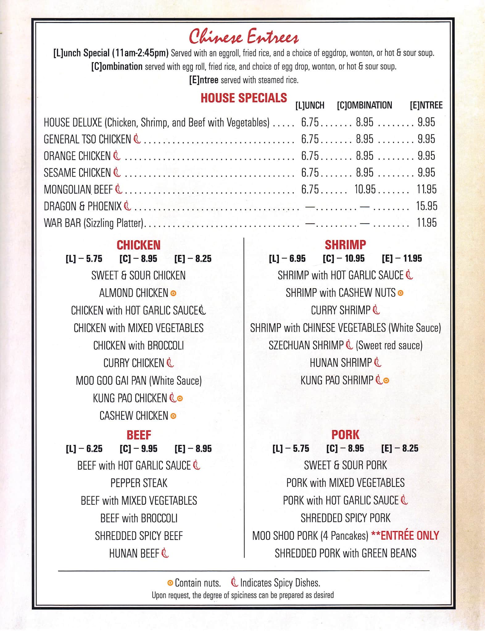 Menu at Sesame House restaurant, Dickinson, FM 517 Rd E