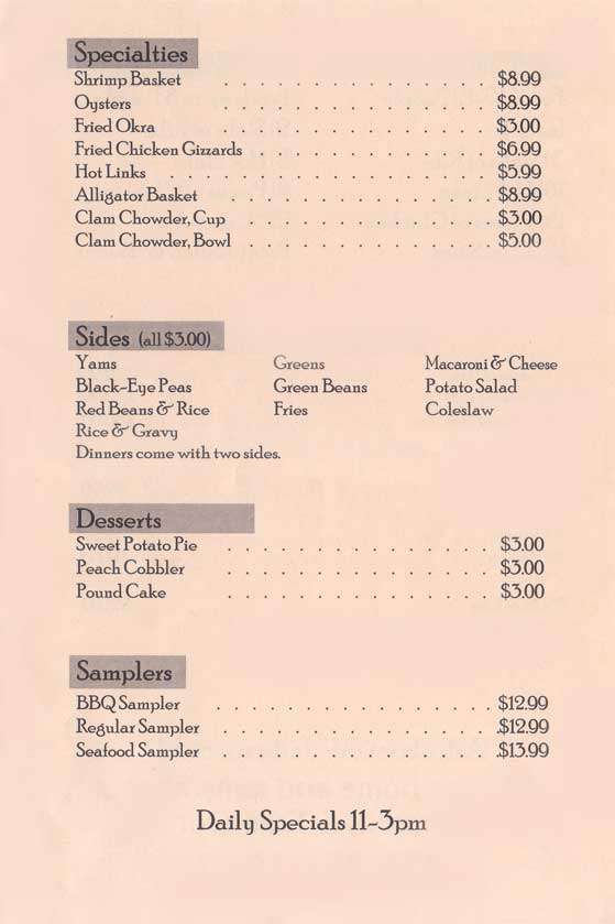 Menu at M & M Fish & Chicken Express restaurant, Sparks