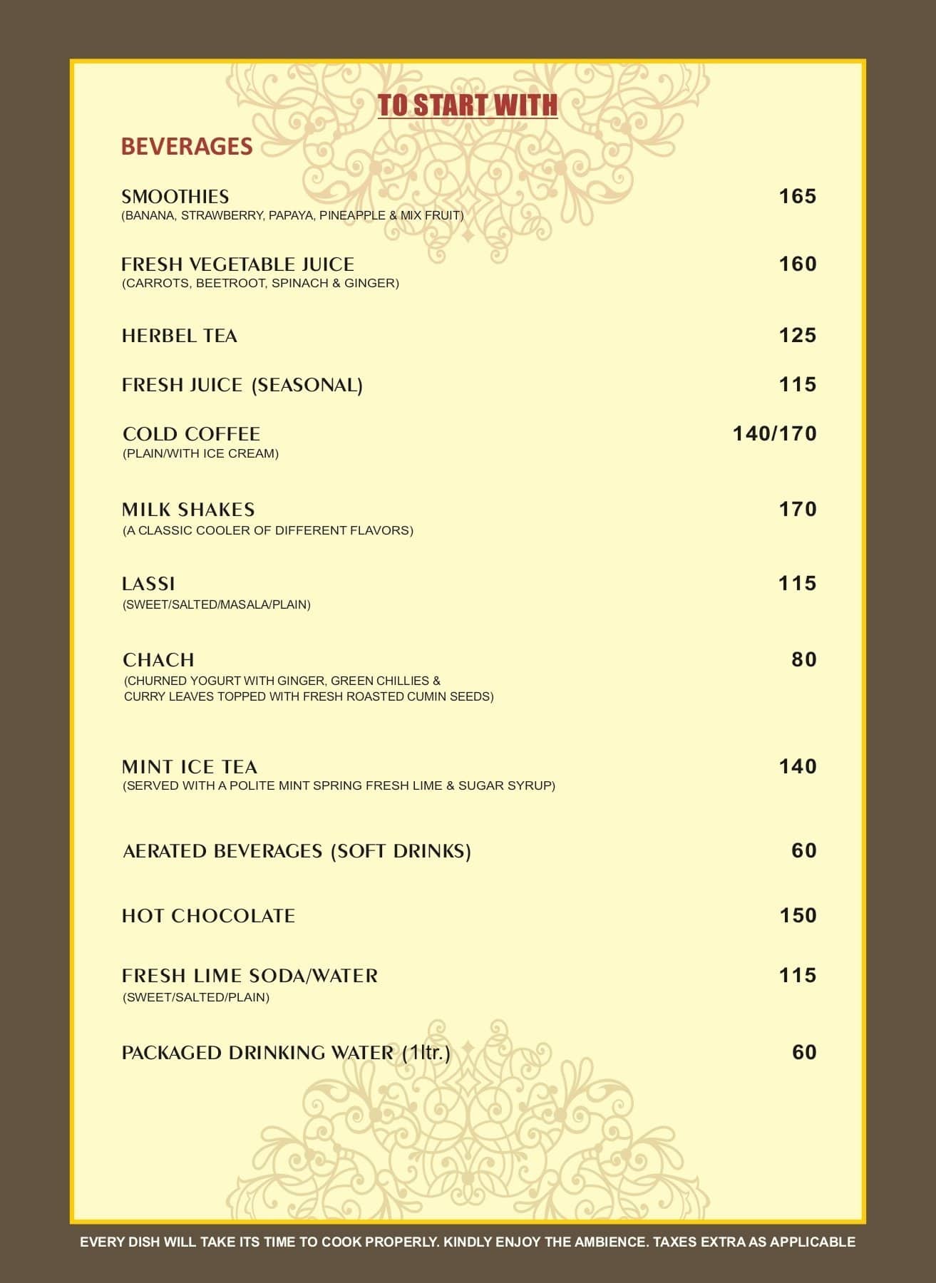 Menu at Khidmat Restaurant, Kanpur