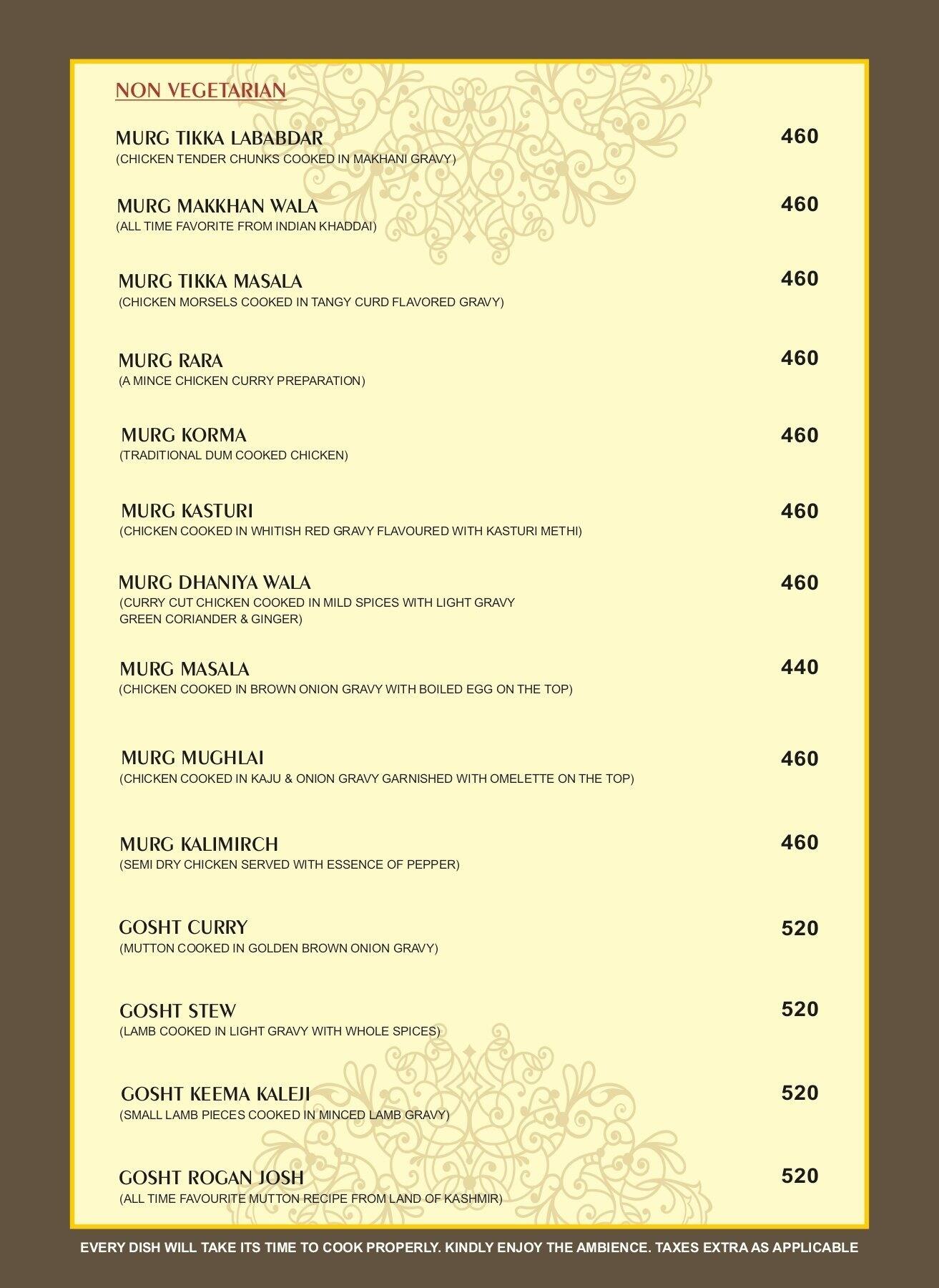 Menu at Khidmat Restaurant, Kanpur