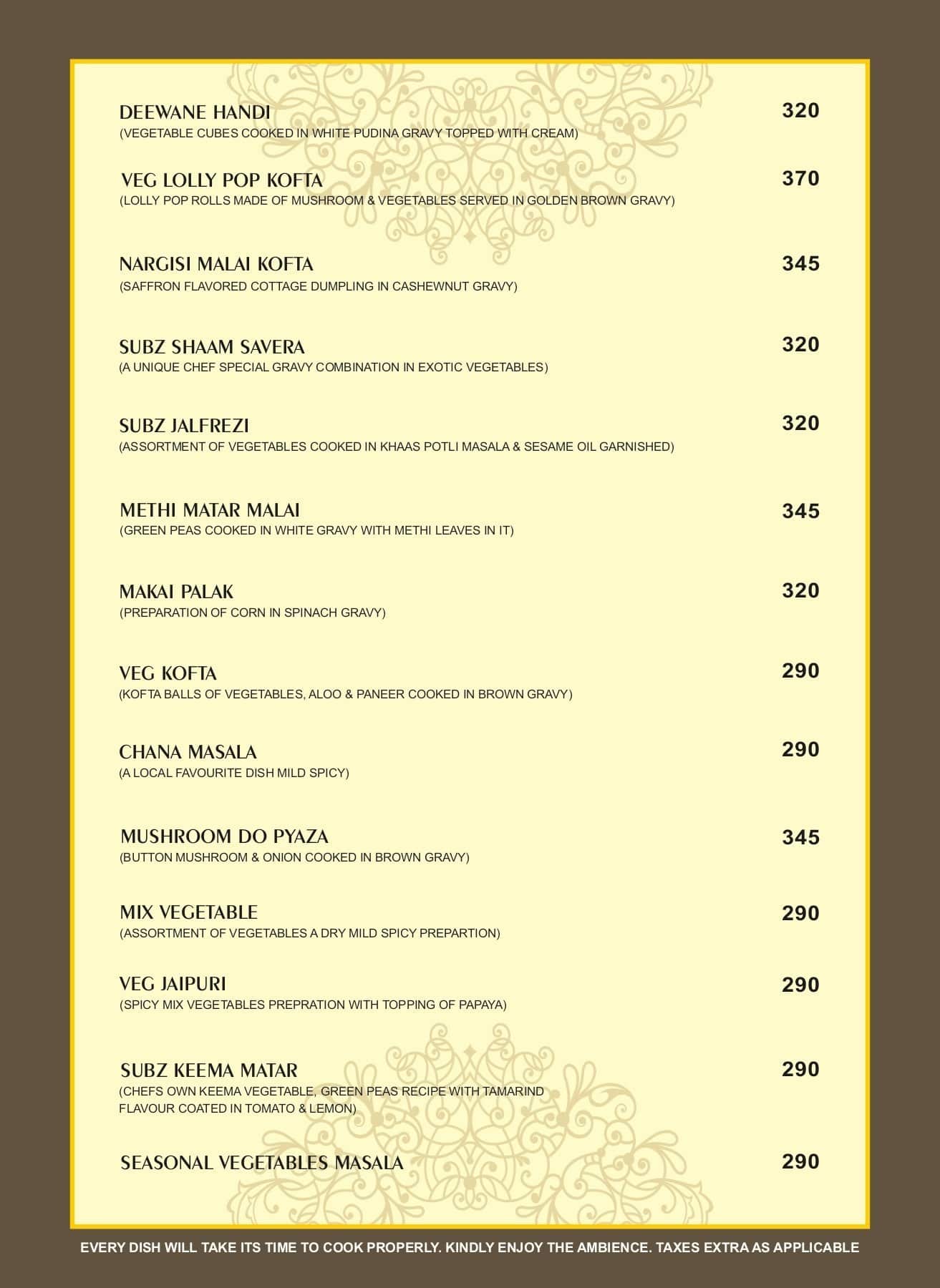 Menu at Khidmat Restaurant, Kanpur