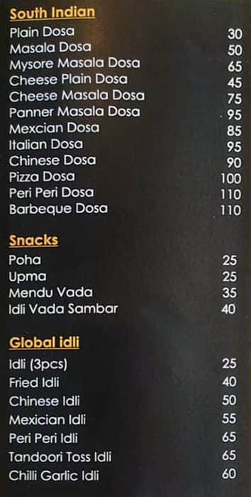 Menu of Global Cafe, Kharghar, Navi Mumbai