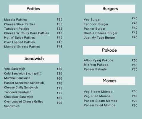 Menu at Sip and Snack, Jaipur