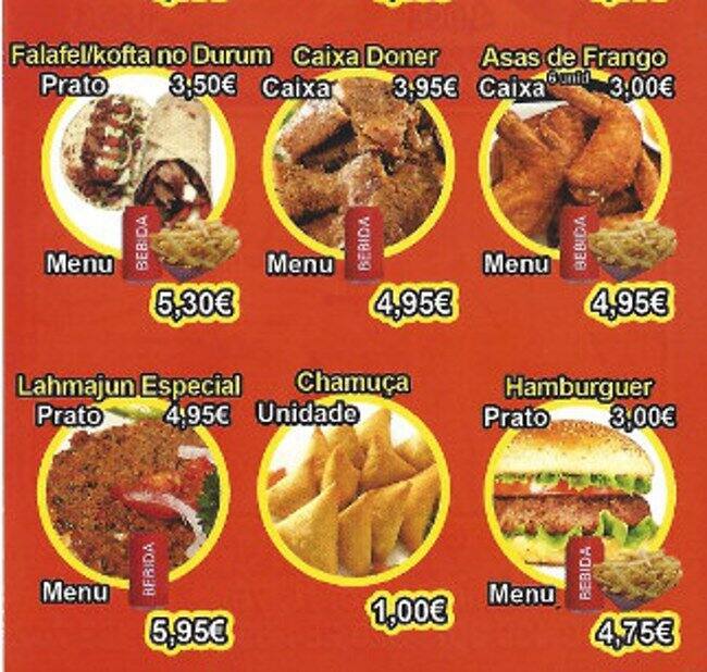 Menu at Kebab, Lisbon, R. Actor Isidoro 4D