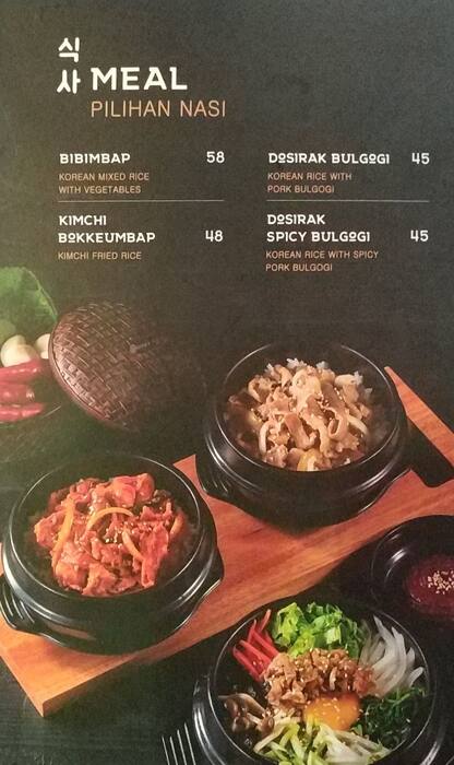 Menu at FLAMING MR PIG restaurant, West Jakarta