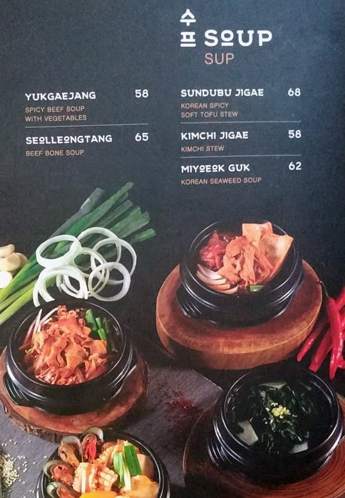 Menu at FLAMING MR PIG restaurant, West Jakarta