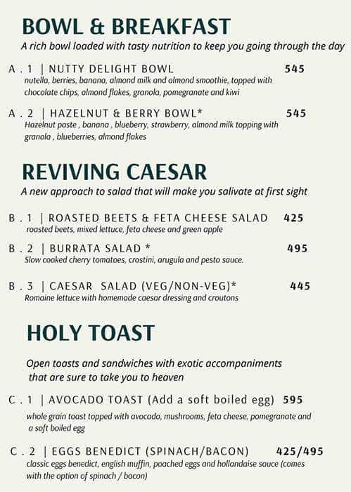 Menu of Tiger Lily Bistro, Jubilee Hills, Hyderabad