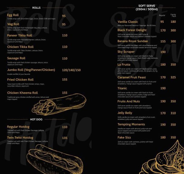 Menu at Ice Cube Restro Cafe, Salem