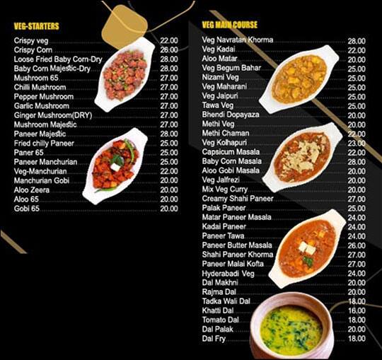 Menu at Hyderabad Fusion Restaurant, Dubai