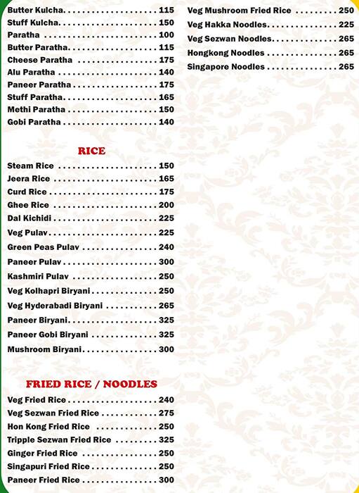 Menu at Navratna Udupi Pure veg (Family Restaurant), Baga