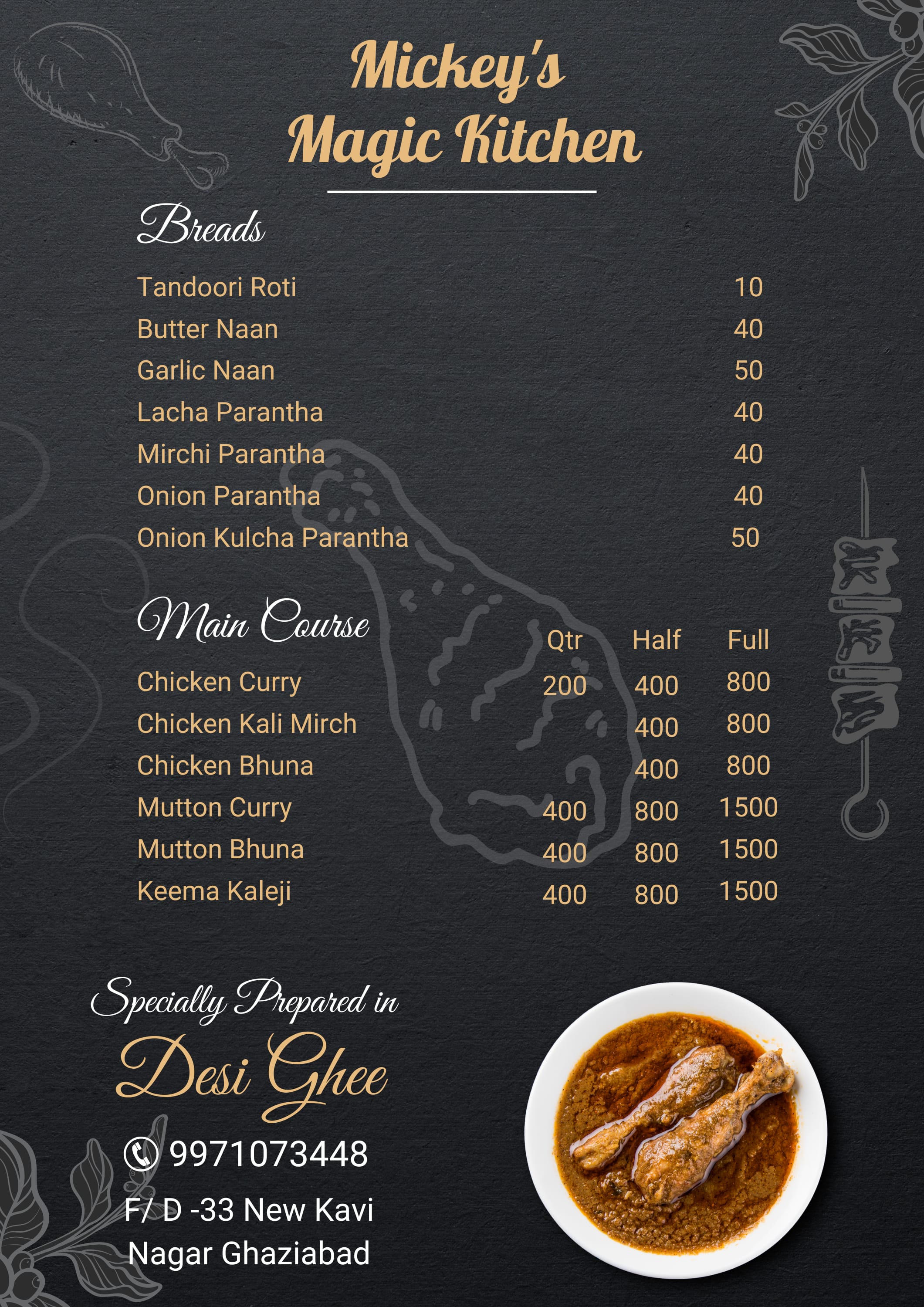 Menu of Mickey’s Magic Kitchen, Kavi Nagar, Ghaziabad