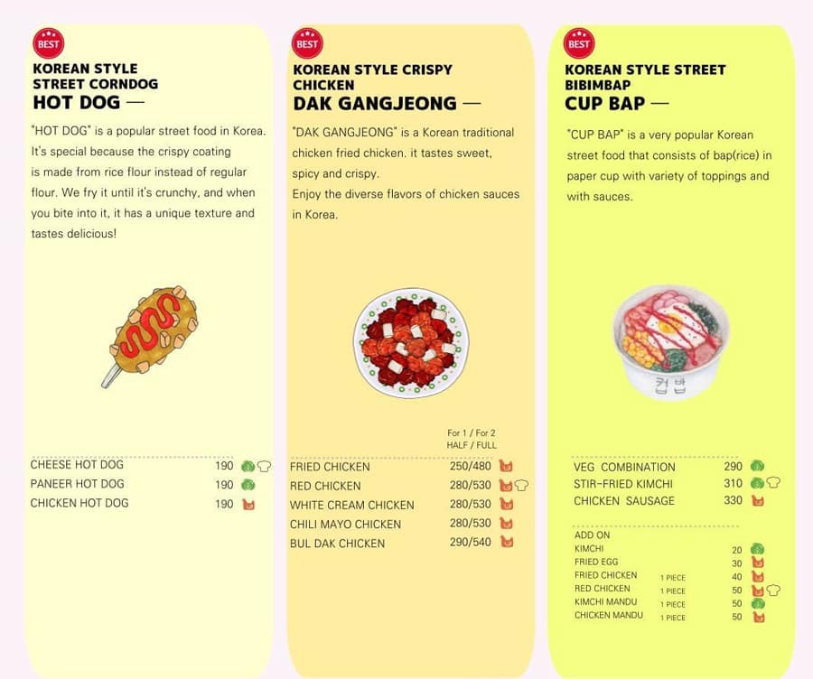 Menu of Seoul Station, Lajpat Nagar 2, New Delhi