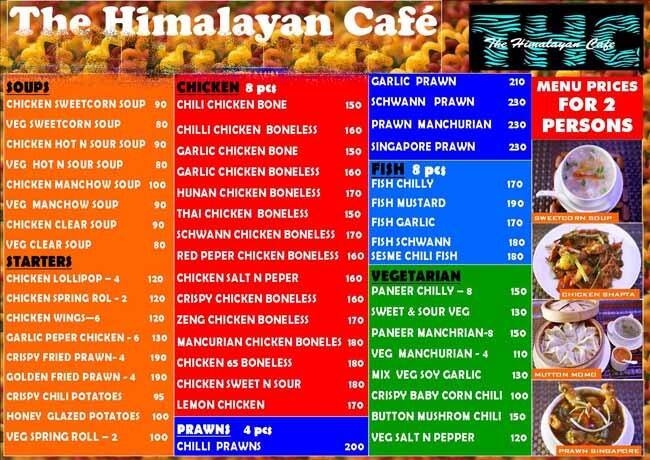 Menu at The Himalayan Cafe, Kolkata, Shop No-5