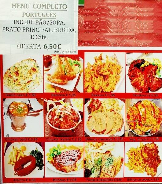 Menu at MAYA Sushi restaurant, Lisbon