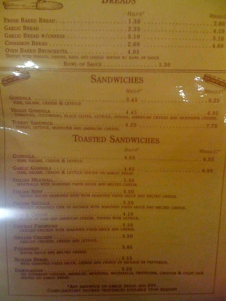 Menu at Italian House restaurant, Janesville, E Racine St