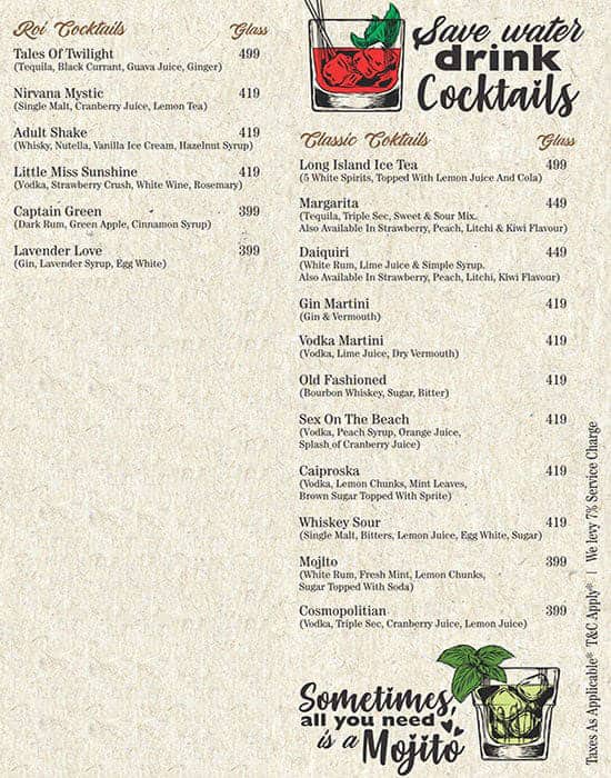 Menu at Temper Eatery Pvt Ltd, Mumbai