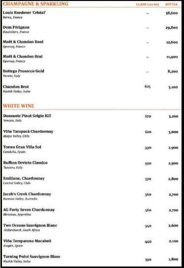 Menu of Keya, DLF Promenade Mall, Vasant Kunj, New Delhi