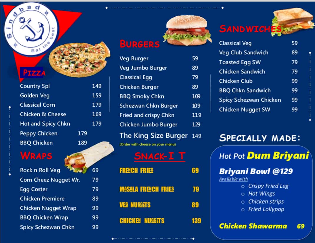 Sindbad Menu, Menu for Sindbad, Kalapatti, Coimbatore - Zomato