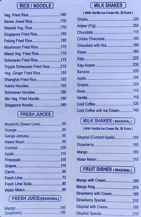 Menu at Shiv Sagar Veg Restaurant, Mumbai, Shop Number 13 Plot