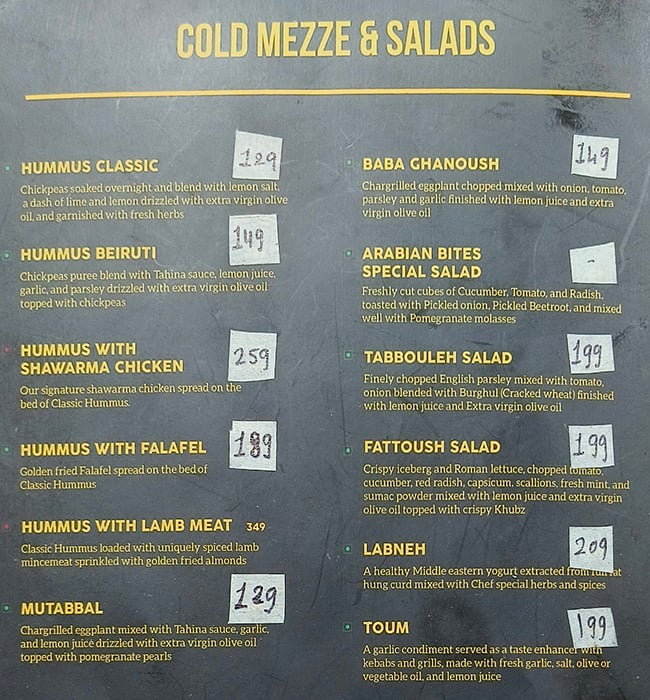 Menu of Arabian Bites, Kondhwa, Pune