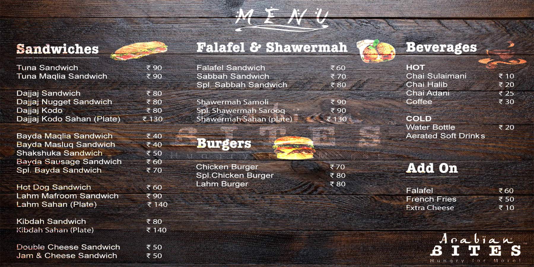 Arabian Bites Menu, Menu for Arabian Bites, Kondhwa, Pune - Zomato